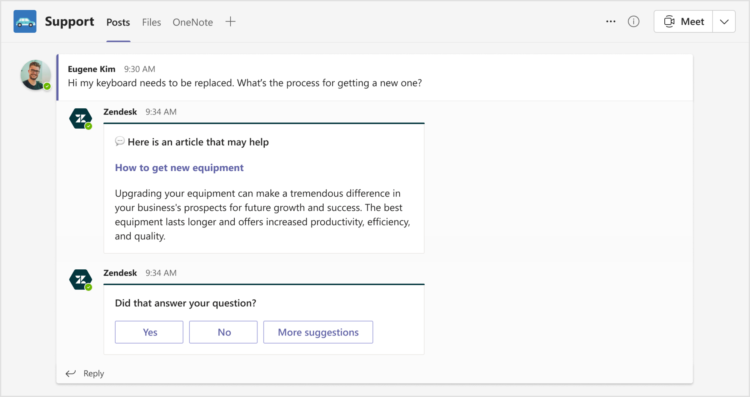 Zendesk for Microsoft Teams